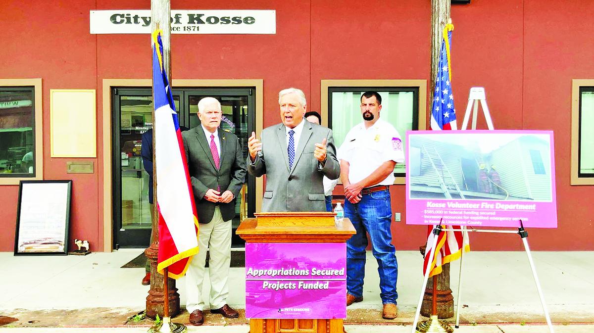 Congressman Pete Sessions praises Kosse Volunteer Fire on recent grant ...