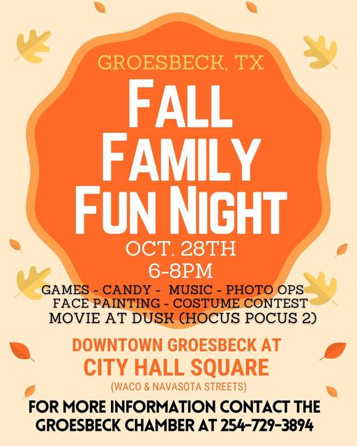 Fall Family Fun Night planned for Oct. 28 | Groesbeck Journal