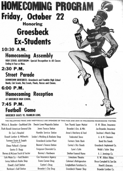 Blizzards to Bonfires: The Homecoming History of Groesbeck | Groesbeck ...